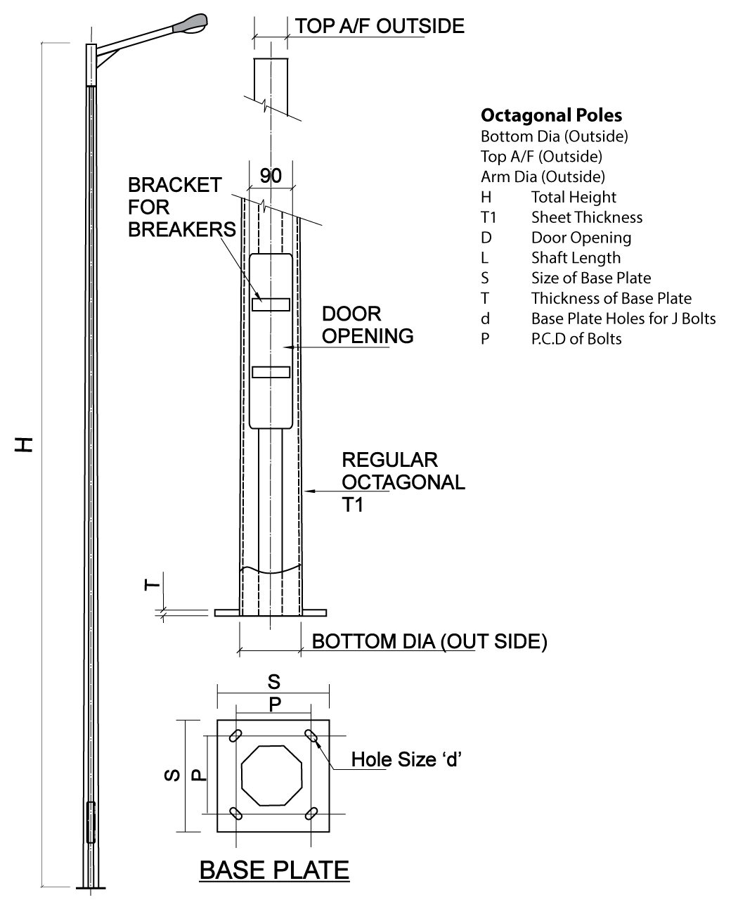 Octagonal Pole Drawing – jamalpipes
